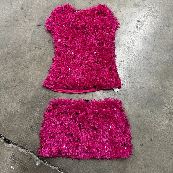 PrettyLittleThing | Skirts | Plt Pink Sequin Skirt Set | Poshmark